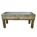 Galvanized Trough with Wood Stand - Celebrations! Party Rentals